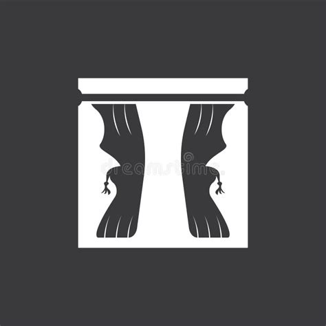 Curtain Window Room Curtains Furniture Logo Vector Template