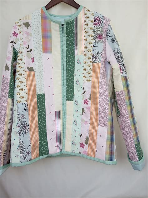 Patchwork Quilted Jacket Cotton Fabric Quilt Coat Patchwork Etsy