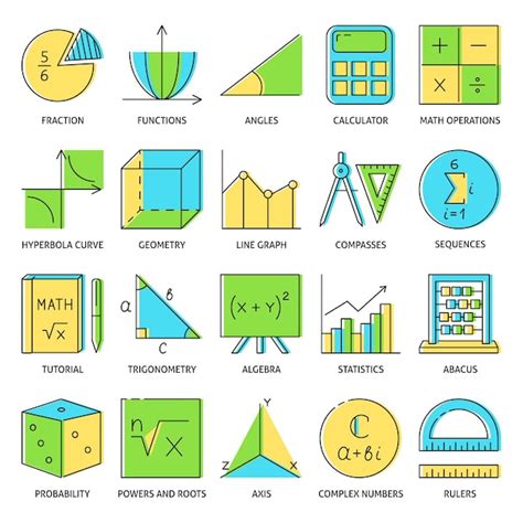 Premium Vector Math Icon Set