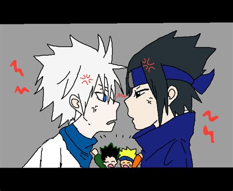 Pixilart Sasuke Vs Killua By Theadeptusxiao