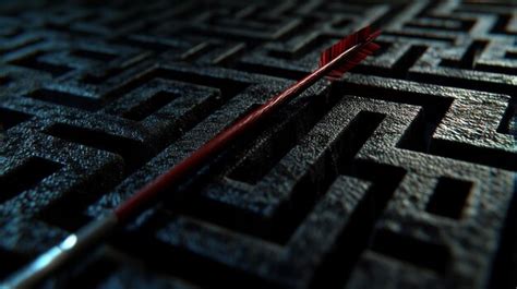 Symbolizing Overcoming Obstacles And Finding A Solution Is A Red Arrow Navigating Through A