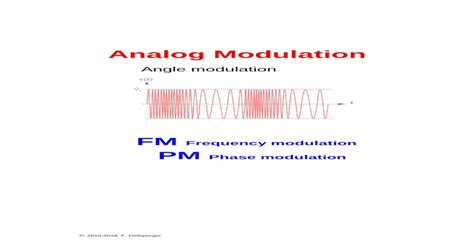Download Pdf Analog Modulation Fritz Dellsperger · Angle Modulation