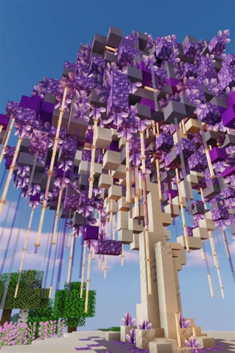 Minecraft Amethyst Tree Cute Things To Build In Minecraft