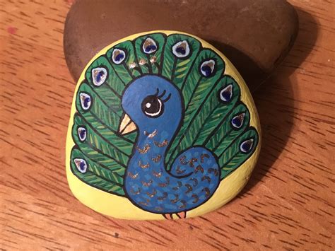 Peacock Painted Rocks