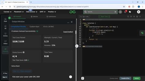 100daysofcode Dsa Codingjourney C Geeksforgeeks Learningeveryday