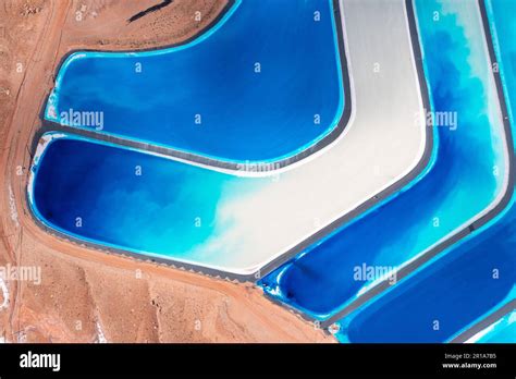 Evaporation Ponds At A Potash Mine Using A Solution Mining Method For