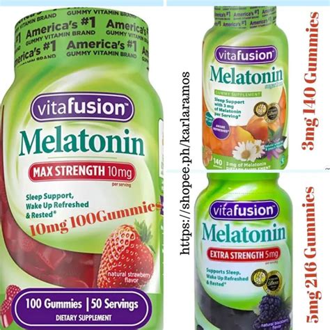 【ready Stock】 ☝vitafusion Max Strength Melatonin 10mg 100 Gummies