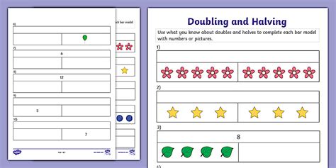 👉 Doubling And Halving Bar Model Activity Sheet Ks1