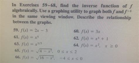 solved in exercises 59 68 find the inverse function of s