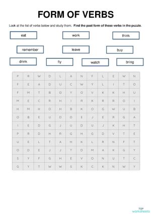Year 6 Form Of Verbs Interactive Worksheet Topworksheets