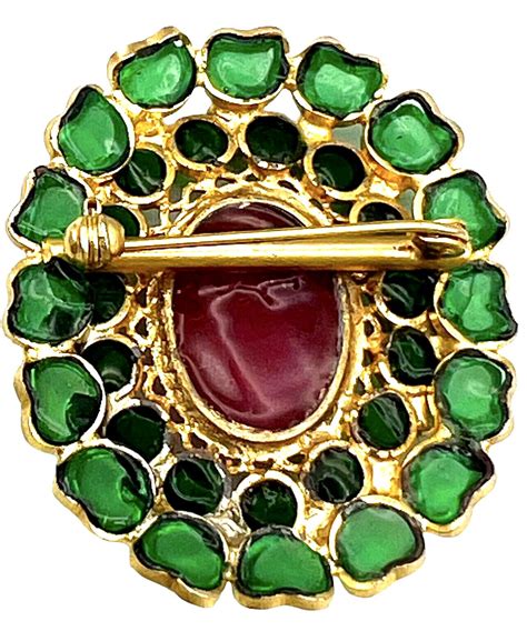 Christian Dior 1950s Maison Gripoix Glass Vintage Brooch Pin Rare