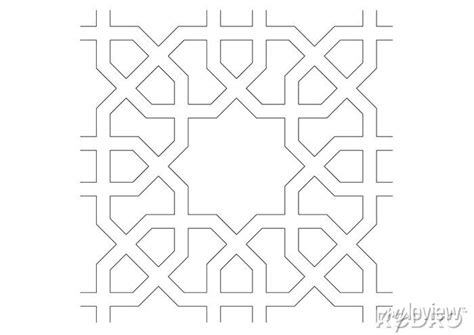 Black And White 2d Cad Drawing Of Islamic Pattern Islamic Patterns