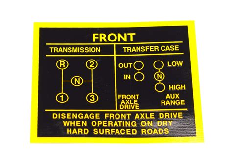 Decal Transmission And Transfer Case Shifting Pattern 1941 1971 Willy