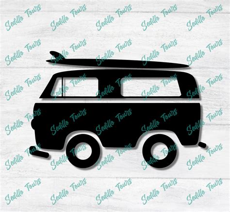 Vw Bus With Surf Board Svg Png Digital Files Download Etsy Uk