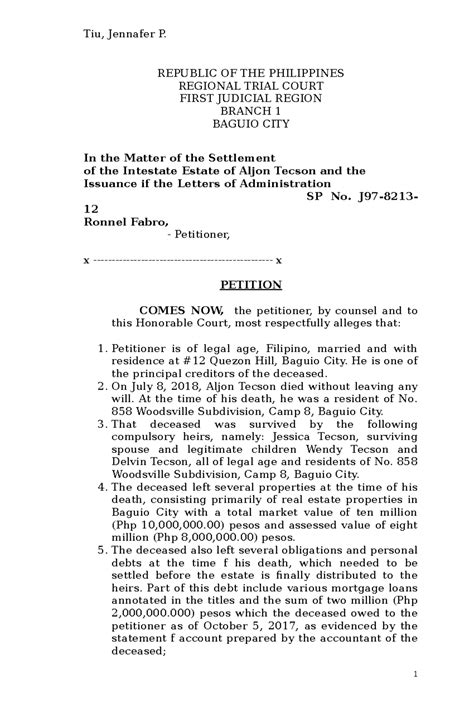 Settlement Of Estate Ph At Toby Denison Blog