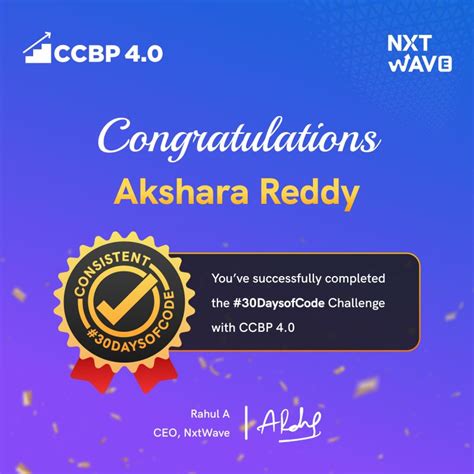 Akshara Reddy On Linkedin Ccbp Nxtwave Thankyou 15 Comments