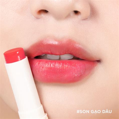 Mua Son Dưỡng Môi Có Màu Gạo Hương Dâu Mềm Môi Chống Khô Nẻ Cỏ Mềm 36g