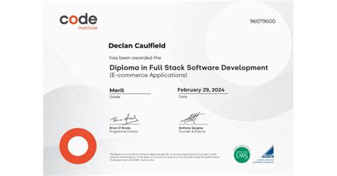 Declan Caulfield On Linkedin Diploma In Full Stack Software Development E Commerce