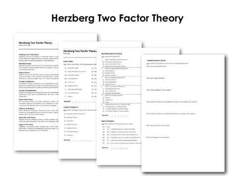 Herzberg Two Factor Theory | Teaching Resources