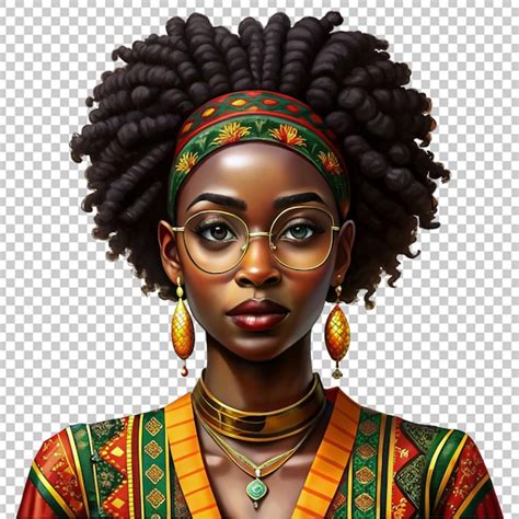 Premium Psd Attractive Black Woman Wearing Optical Glasses