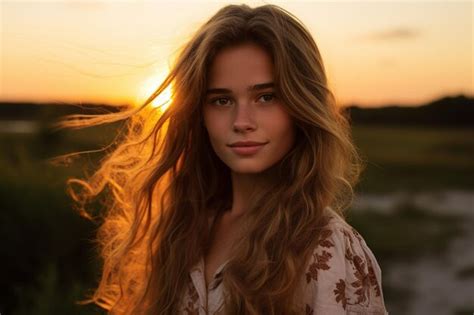 Premium Photo Golden Hour Portrait Photography With Backlighting