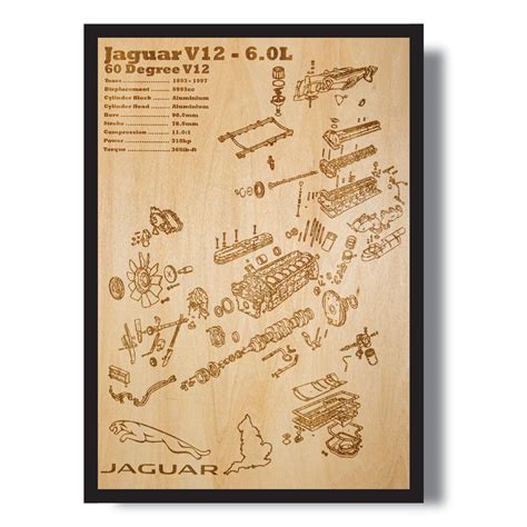 Jaguar V12 6 0l Exploded View Poster Enginemaps