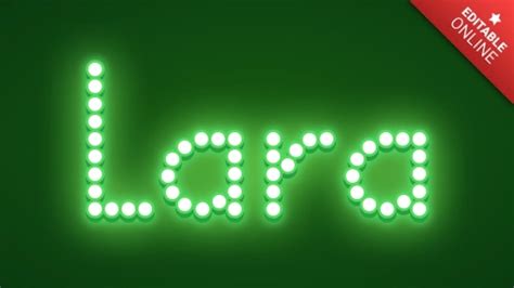 Lara Green Led Text Effect Generator