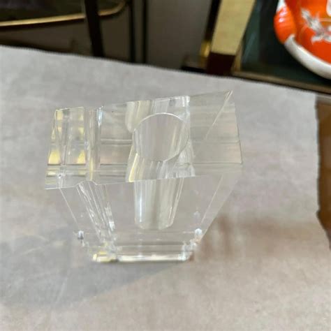 1970s Modernist Clear Plexiglass Rectangular Italian Vase Chairish