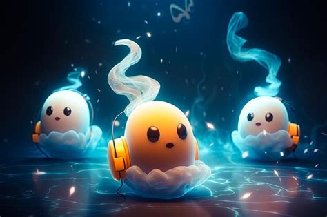 Premium Ai Image Illustration Of Fairy Cute Fanny Ghosts In