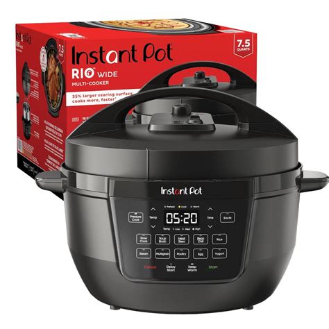 Instant Pot Rio 7 In 1 Electric Multi Cooker Wide Base 75 Qt Black