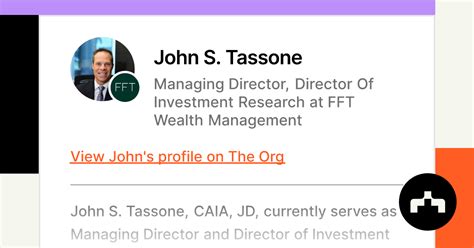 John S Tassone Managing Director Director Of Investment Research At