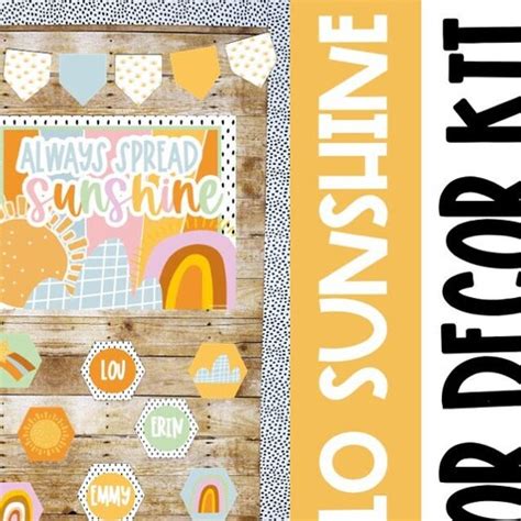 Sunshine Themed Classroom Door Decor Kit Back To School Easy Etsy