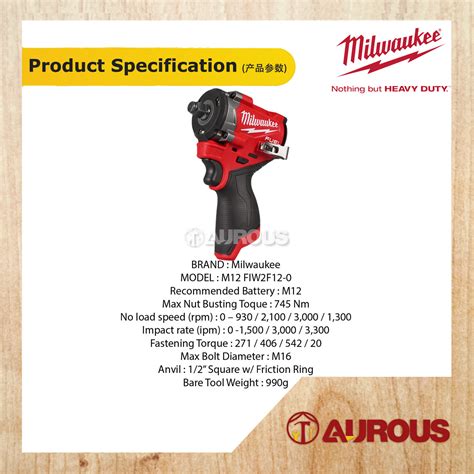 Milwaukee M12 Fuel 12 Stubby Impact Wrench With Friction Ring M12