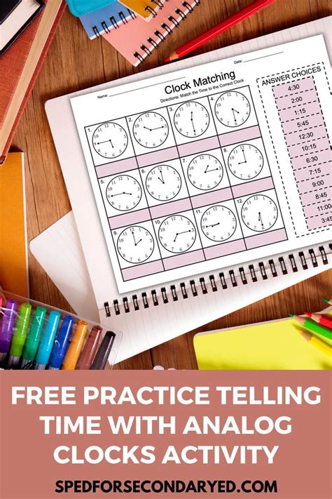 Free Practice Telling Time With Analog Clocks Activity Telling Time