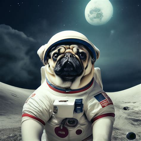 Mr Pug On The Moon — Image Created In Shedevrum