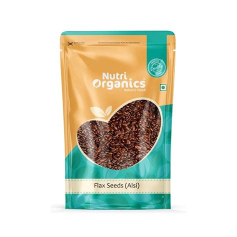 Nutri Organics Pure Alsi Flax Seeds 500 G Zilokart
