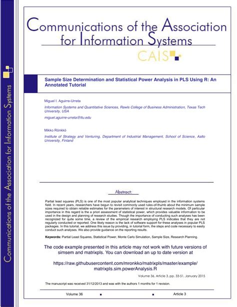 Pdf Sample Size Determination And Statistical Power Analysis In Pls