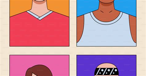 남자와 여자의 4 가지 다른 아바타 벡터 Unsplash의 사람 이미지