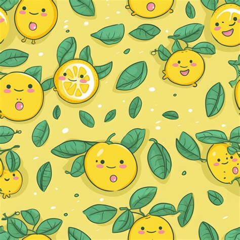 Premium Ai Image Seamless Cutie Lemon Pattern