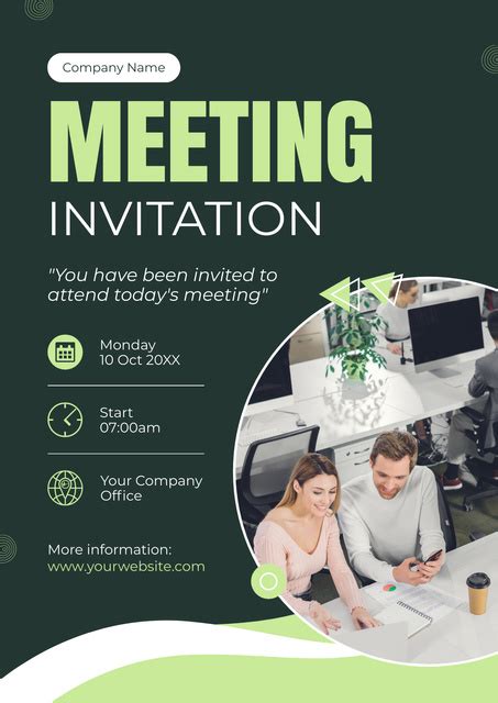 Business Workshop Invitation Layout With Photo Online Poster A2