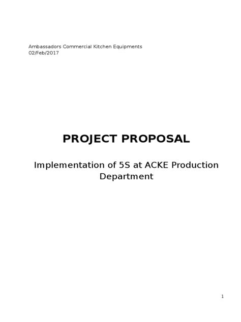 Project Proposal Implementation Of 5s At Acke Production Department Pdf Kitchen Lean