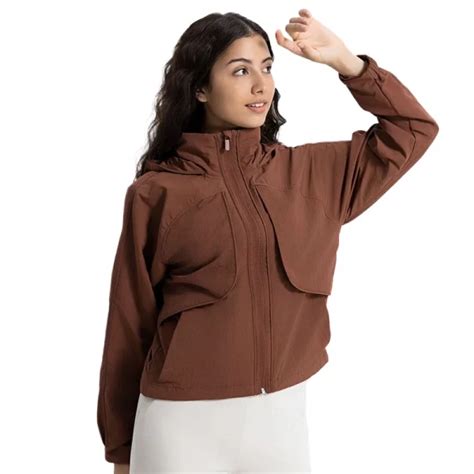 Womens Softshell Jacket With Foldable Hood Light Waterproof Jacket