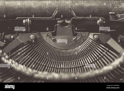 Close Up Of Vintage Typewriter Letters And Symbols Antique Typewriter