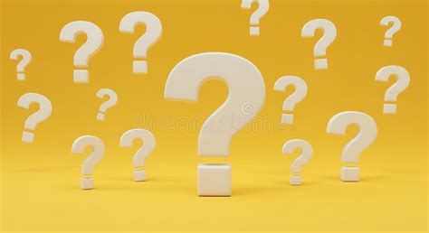 3d rendering of multiple white question marks on yellow background faqs questions answers