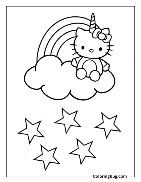 Hello Kitty Unicorn Color Page