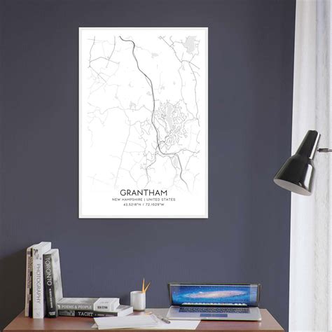 Grantham New Hampshire Map Poster Modern Home Decor Wall Art Print Custom Maps And Posters