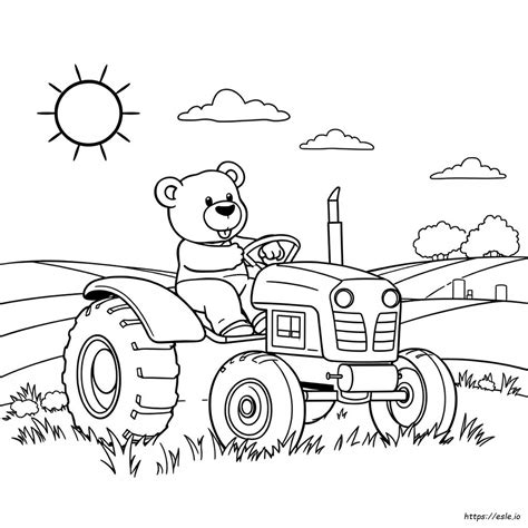 トラクターテッドぬりえ｜無料ダウンロード