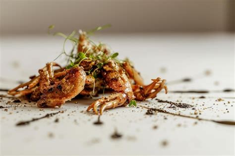 Premium Ai Image A Dish Of Frog Legs Delicately Plated And Isolated