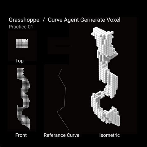 Parametric Grasshopper Curve Agent Generate Voxel Behance