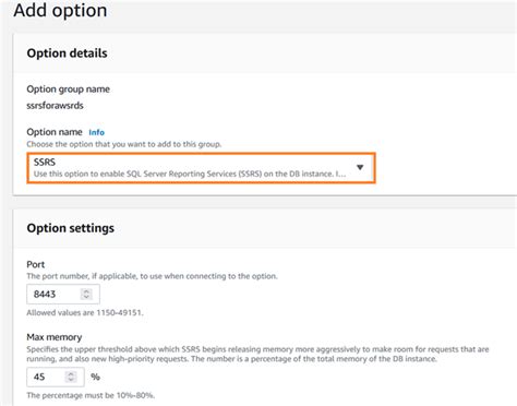 configure sql server reporting services with aws rds sql server